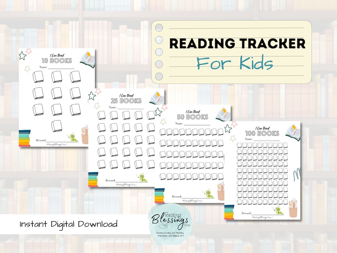 INSTANT DOWNLOAD Reading Tracker Poster for Kids Reading Rewards Chart ...