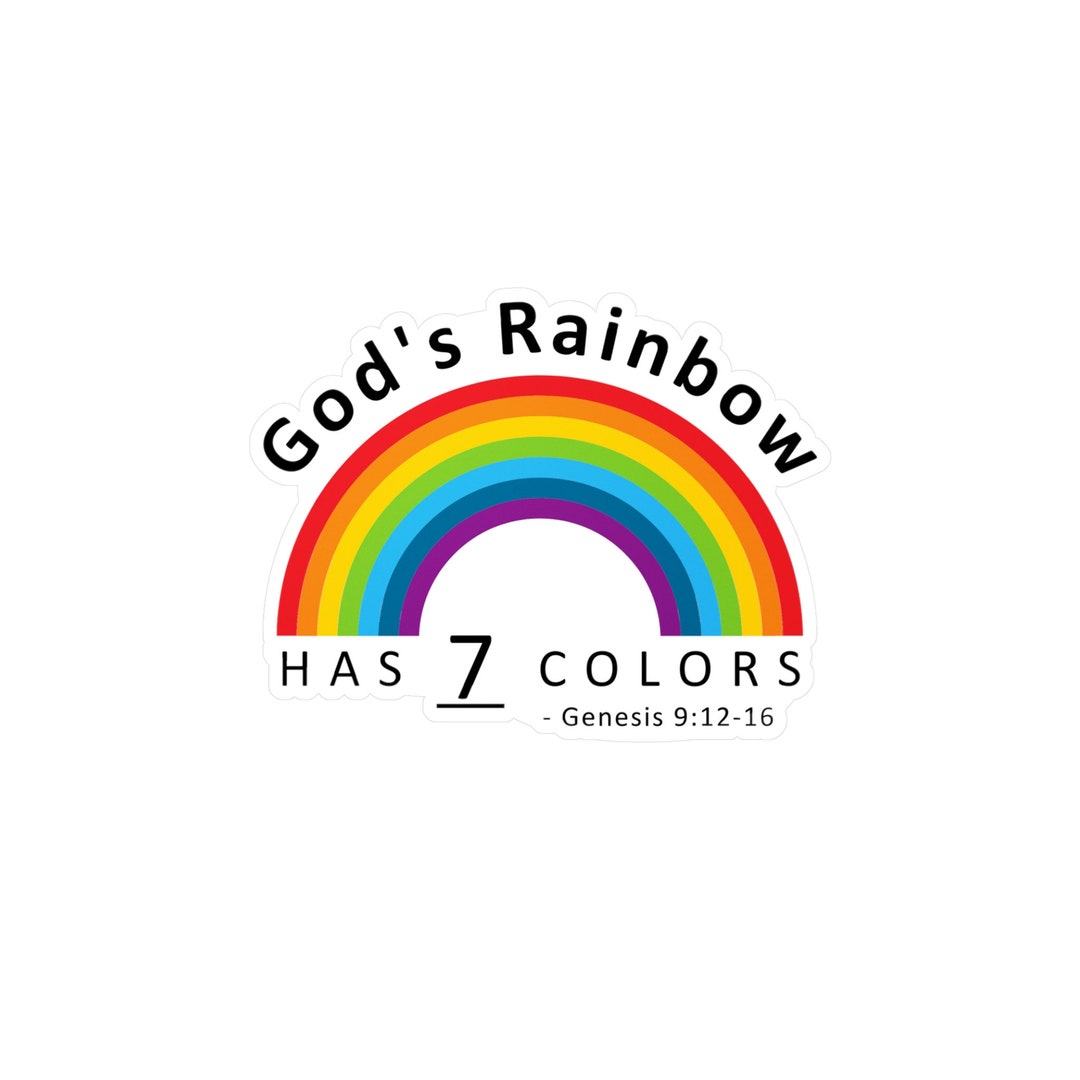 God's Rainbow Has 7 Colors Christian Verse Sticker Kiss-cut Vinyl ...