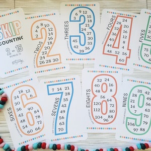 INSTANT DOWNLOAD Skip Counting Flashcards Printable Numbers Practice ...