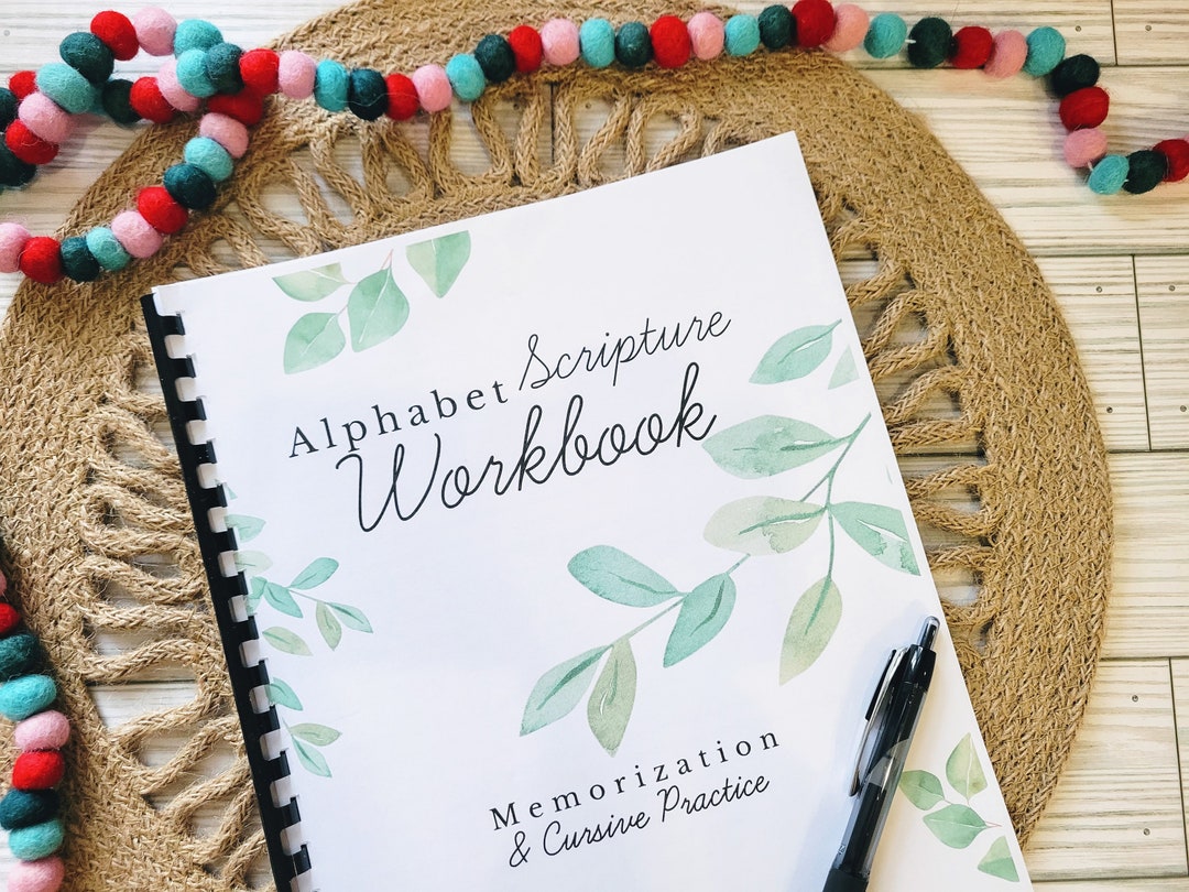 Alphabet Scripture Cursive Copywork Workbook | Homeschool Tracing ...