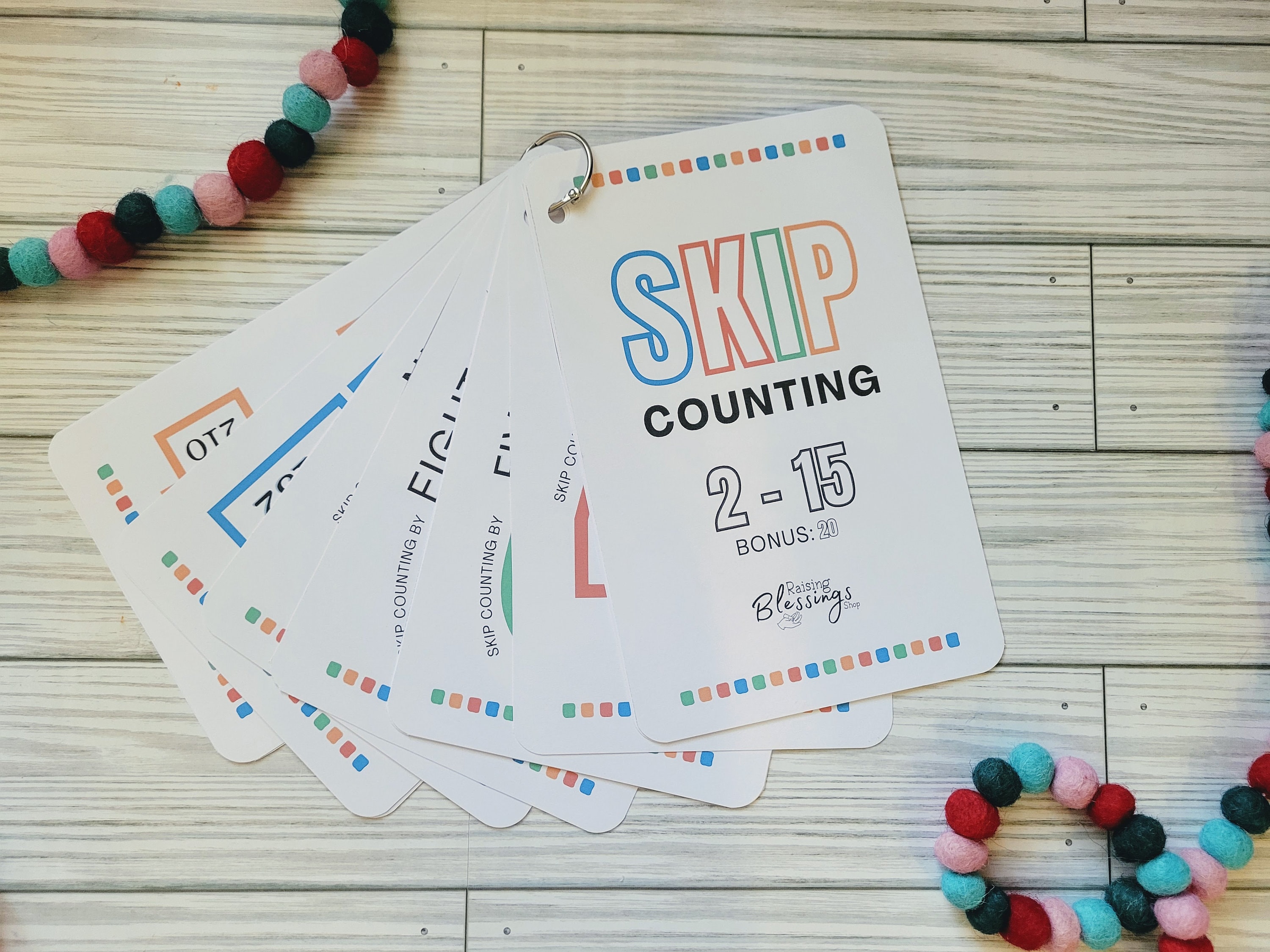 Skip Counting Flashcards Set Numbers Practice Skip Counting 2 - 15 and ...