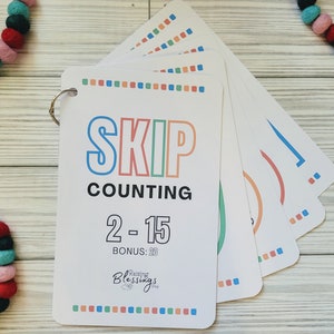 Skip Counting Flashcards Set Numbers Practice Skip Counting 2 - 15 and ...