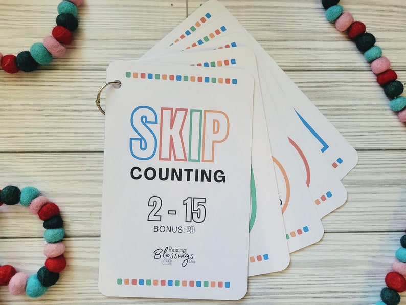 Skip Counting Flashcards Set Numbers Practice Skip Counting 2 - 15 and ...