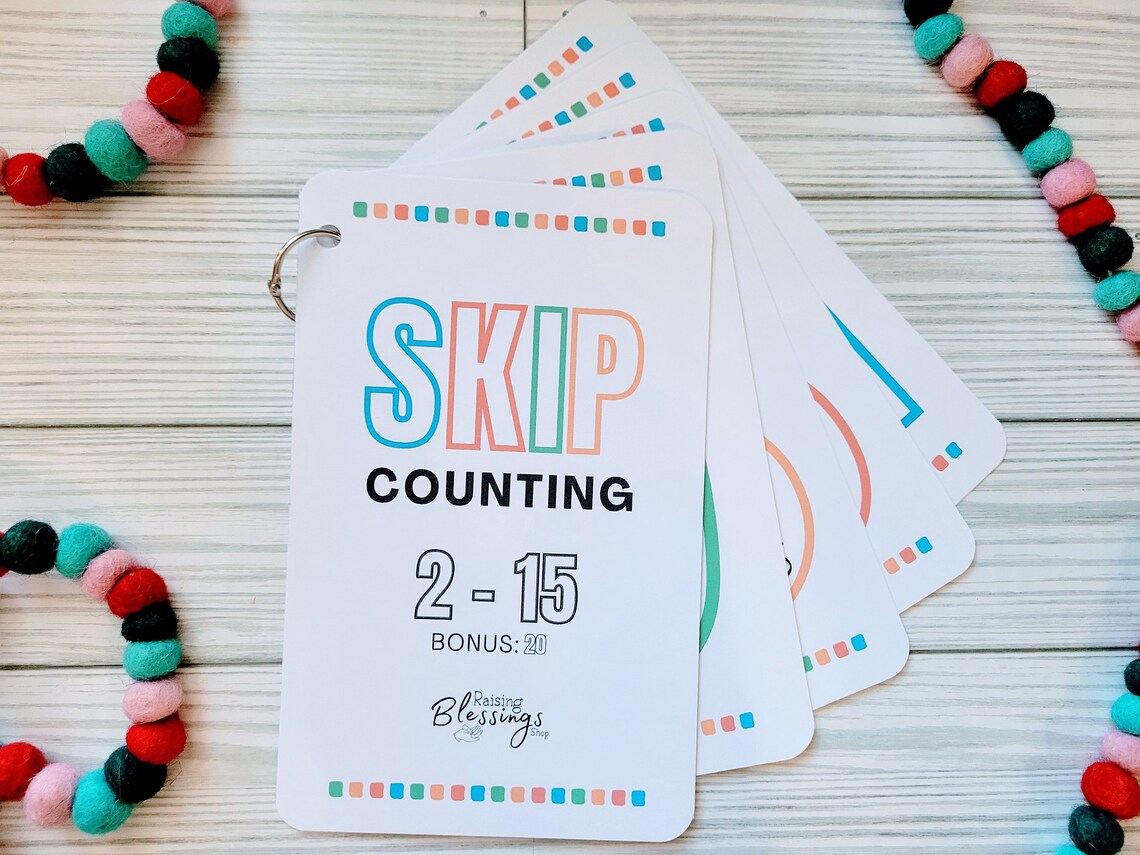 INSTANT DOWNLOAD Skip Counting Flashcards Printable Numbers Practice ...