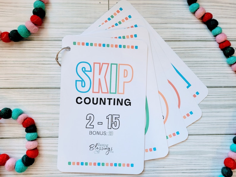 INSTANT DOWNLOAD Skip Counting Flashcards Printable Numbers Practice ...