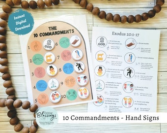 Ten Commandments Memorization Activity kids Bible Lesson Printable - Etsy