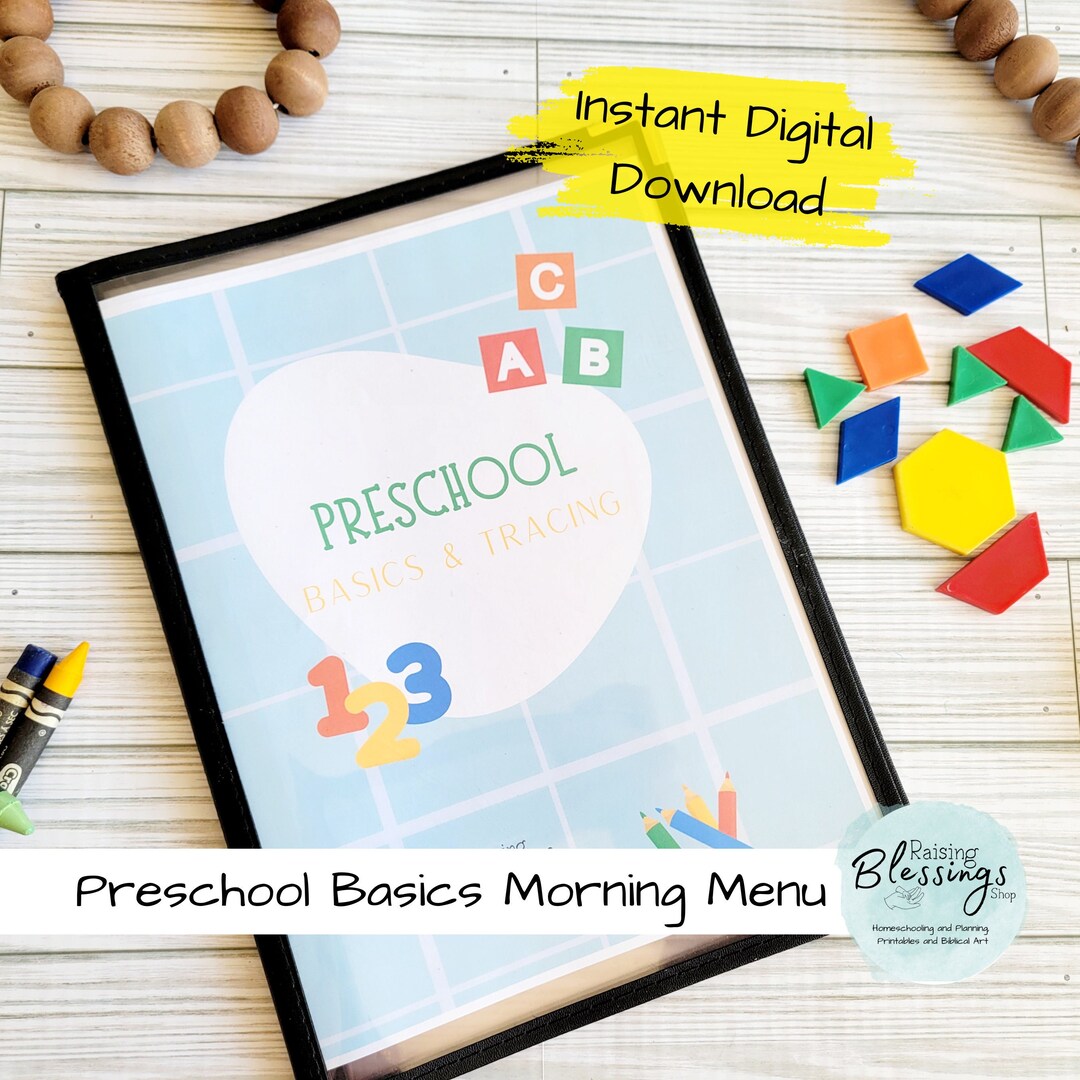 INSTANT DOWNLOAD | Preschool Morning Time | Toddler Morning Menu ...