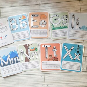 INSTANT DOWNLOAD Alphabet Tracing Flashcards Learning Props Homeschool ...