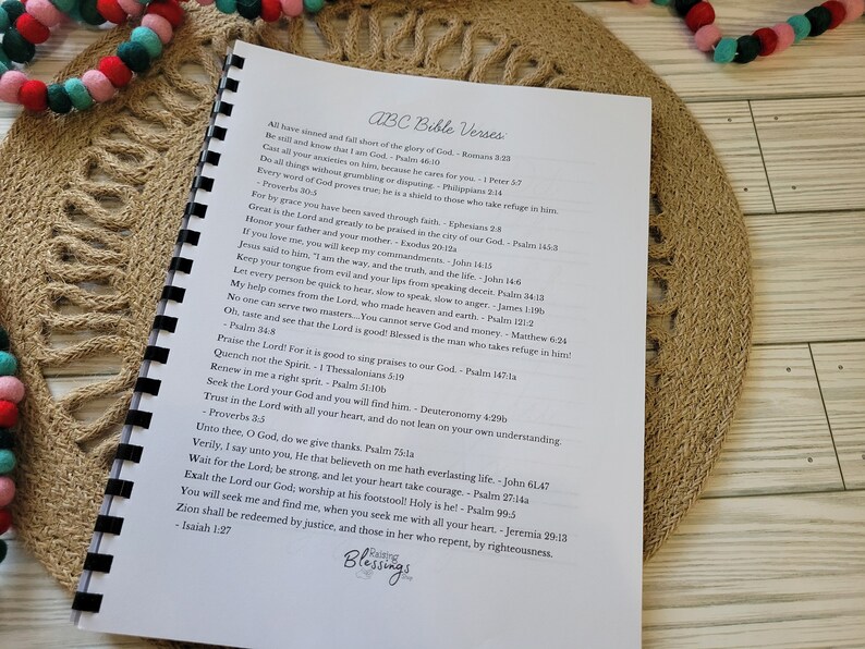 Alphabet Scripture Cursive Copywork Workbook | Homeschool Tracing ...