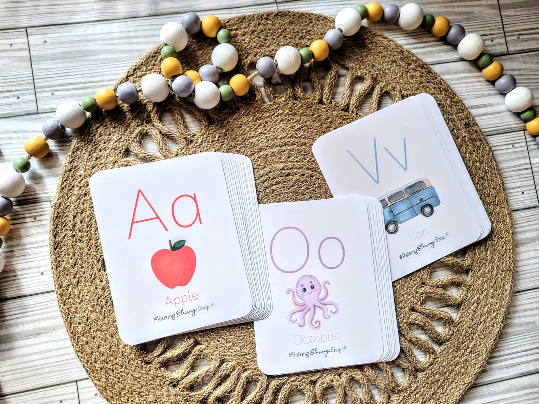 INSTANT DOWNLOAD Watercolor Alphabet Flashcards Letters Learning Props ...