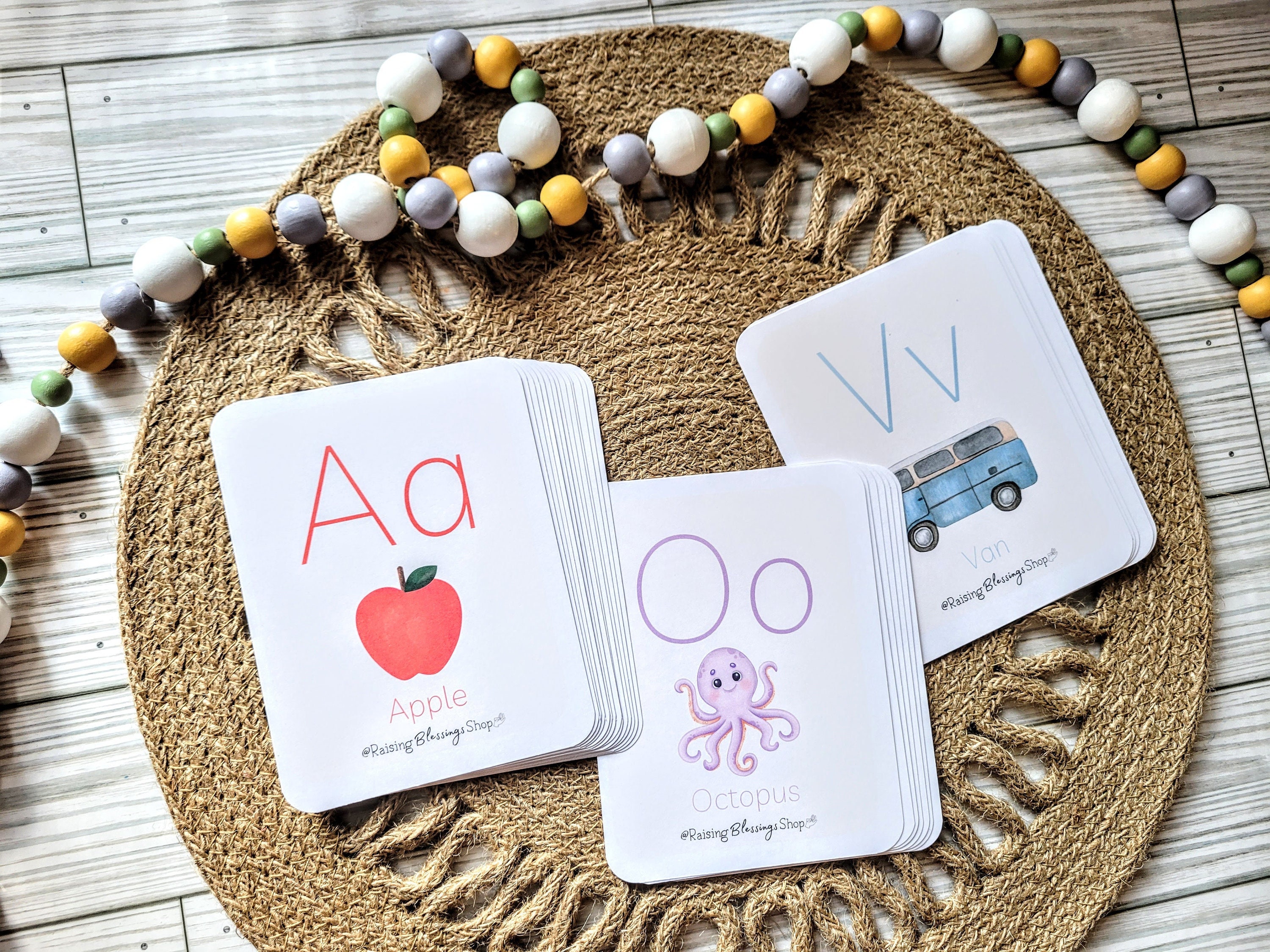 INSTANT DOWNLOAD Watercolor Alphabet Flashcards Letters Learning Props ...