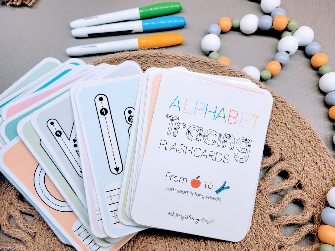 INSTANT DOWNLOAD Alphabet Tracing Flashcards | Learning Props ...