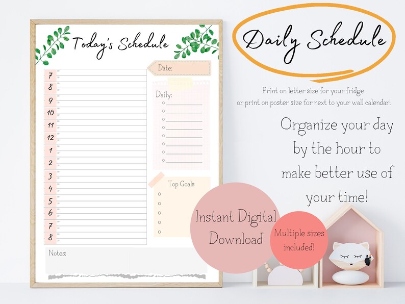 Daily Schedule | Hourly Schedule | Productivity Booster | Daily ...