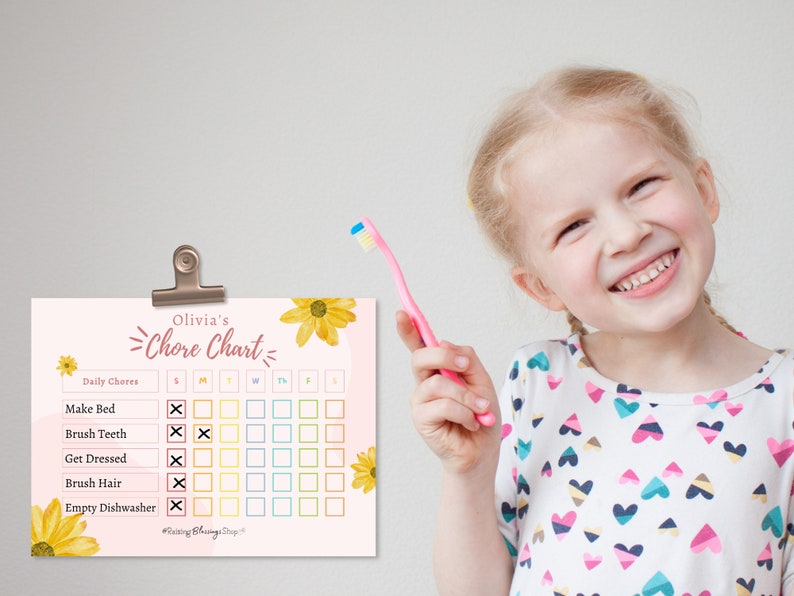 Kids Chore Chart Weekly Chore Chart Canva Editable Chore Chart Morning ...