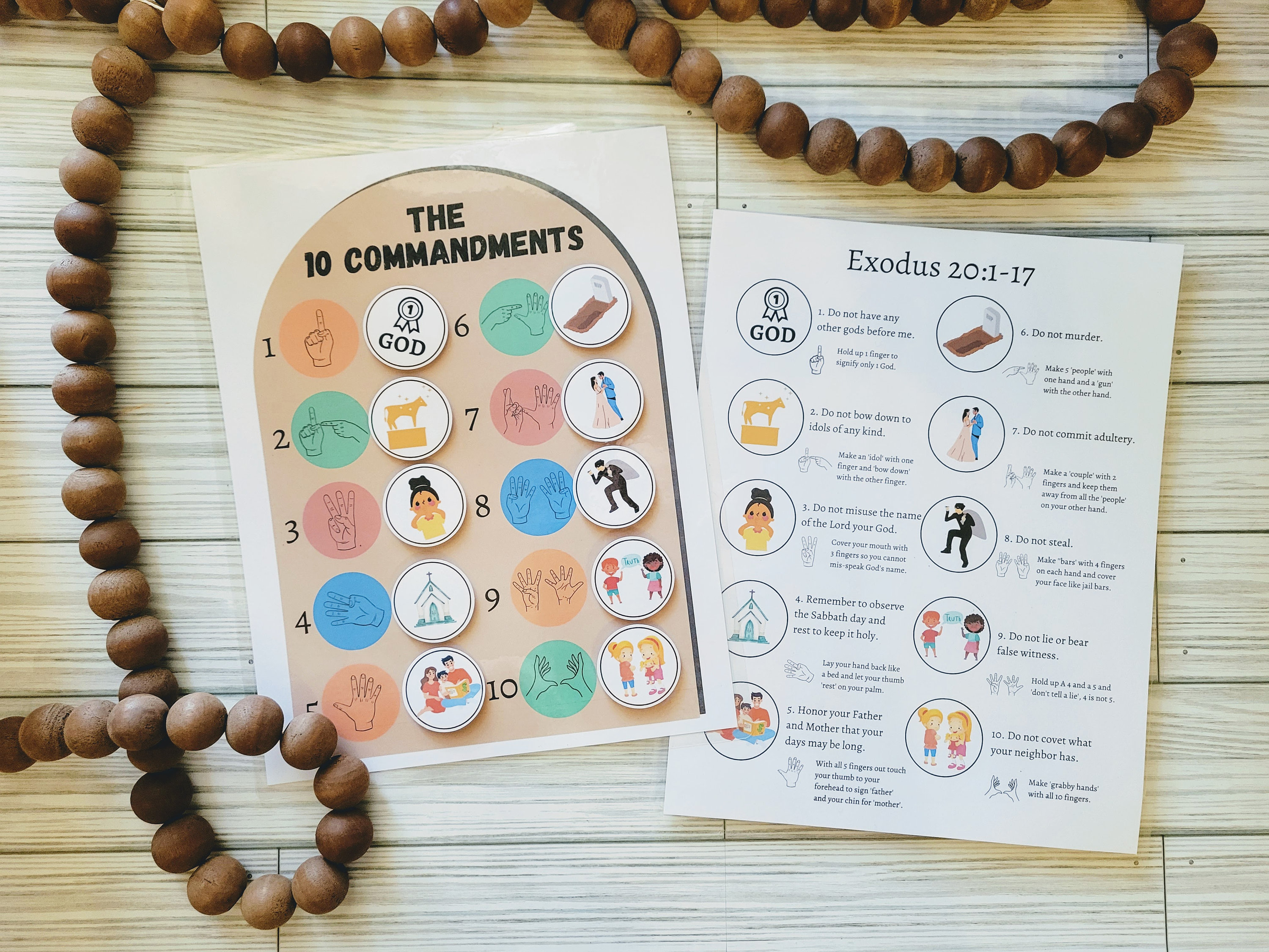 INSTANT DOWNLOAD Ten Commandments Printable Memory Game Sign Language ...