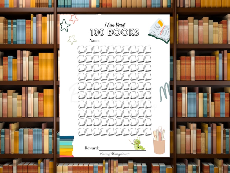 INSTANT DOWNLOAD Reading Tracker Poster for Kids Reading Rewards Chart ...