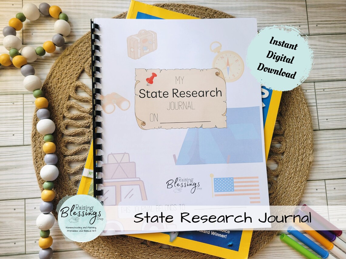 DIGITAL DOWNLOAD My State Research Journal United States Middle School ...