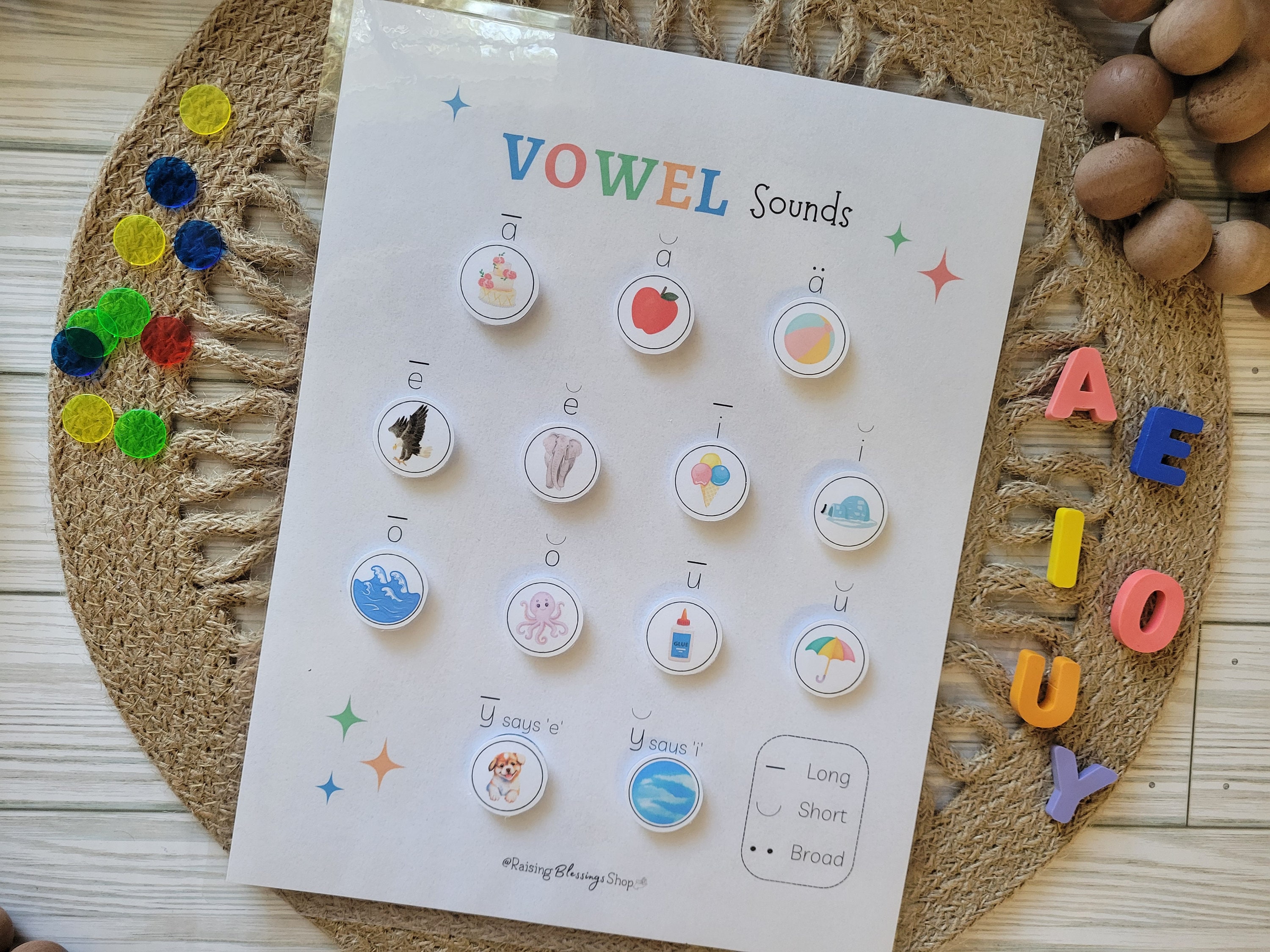 INSTANT DOWNLOAD Vowel Sounds Matching Preschool Letter Sounds - Etsy