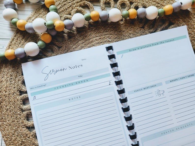 Youth Sermon Notebook | Kids Church Notes | Church Busy Book | Teen ...