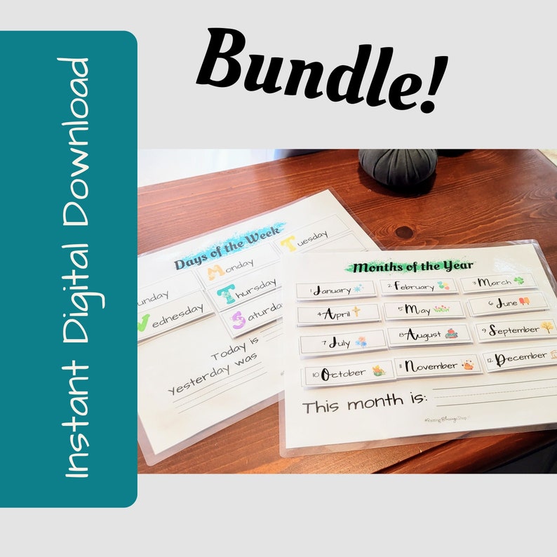 Months of the Year & Days of the Week BUNDLE Busy Book Busy Binder Page ...