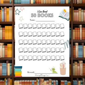 INSTANT DOWNLOAD Reading Tracker Poster for Kids Reading Rewards Chart ...