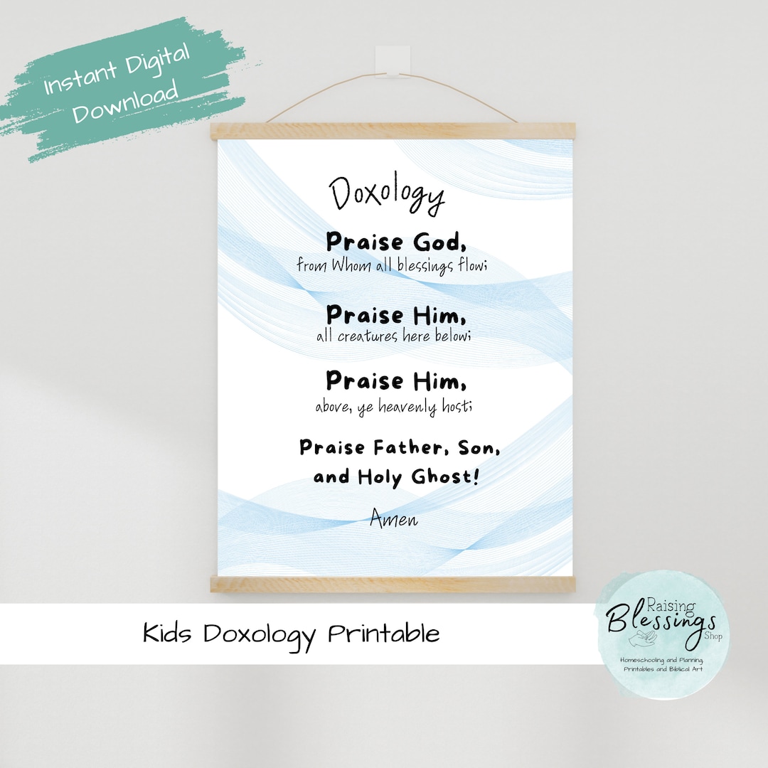 PRINTABLE Kids Doxology Print | Doxology Wall Hanging | Praise God From ...
