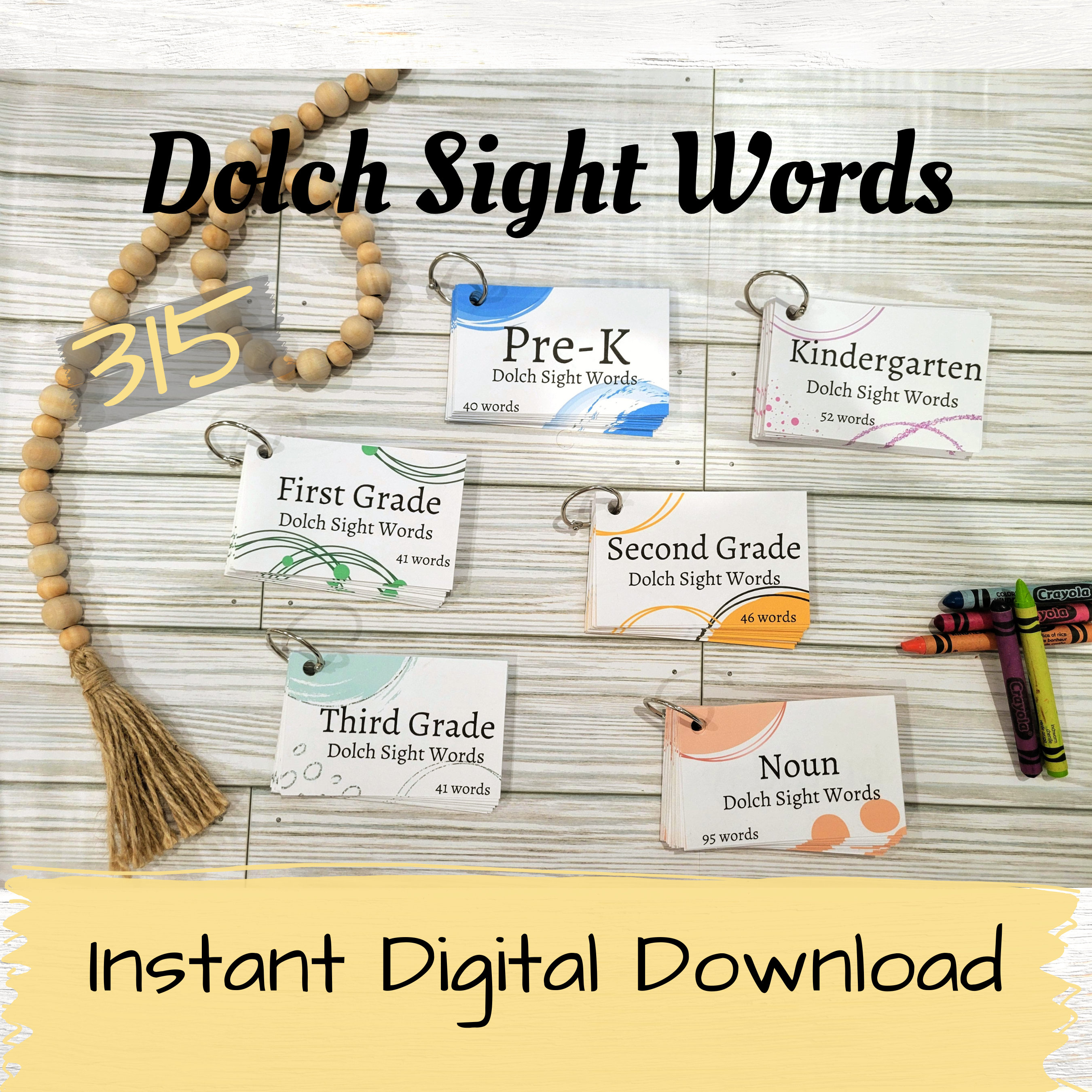 PRINTABLE Dolch Sight Word Flashcards Prek - 3rd Grade Lists and Nouns ...