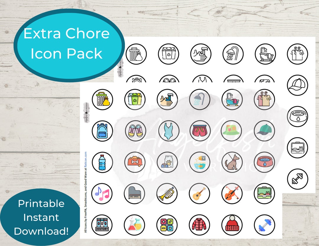 Extra Chore Icons Responsibility Icons for Young Kids Responsibility ...