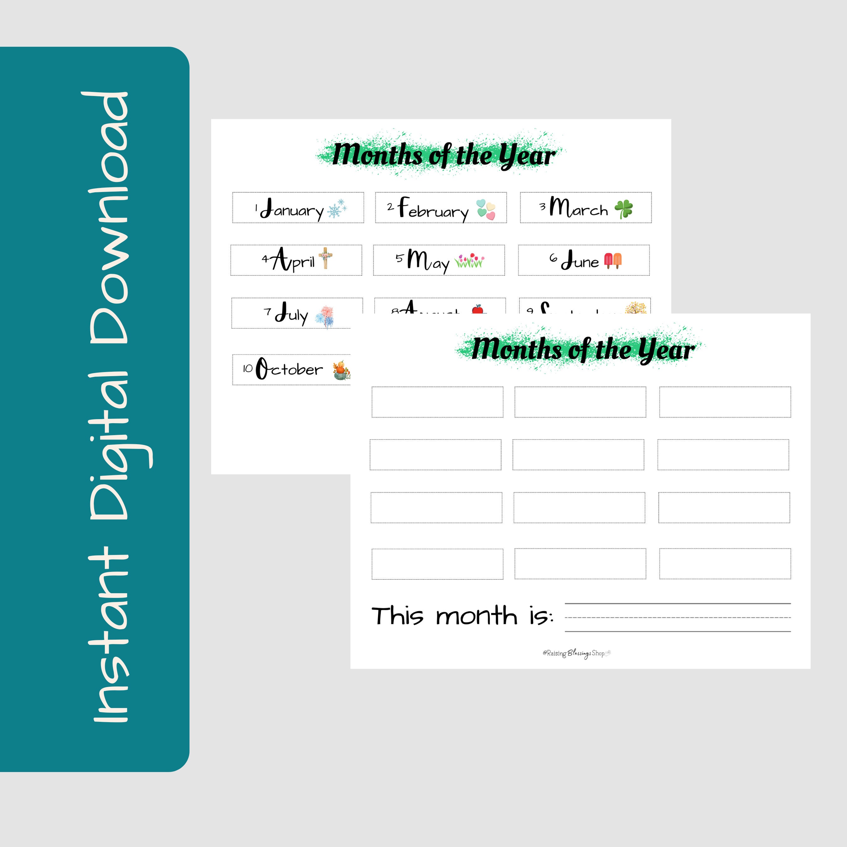Months of the Year & Days of the Week BUNDLE Busy Book Busy Binder Page ...