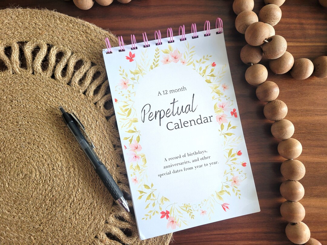 DIGITAL DOWNLOAD Perpetual Calendar for Yearly Birthdays Anniversaries ...