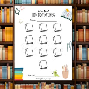 INSTANT DOWNLOAD Reading Tracker Poster for Kids Reading Rewards Chart ...