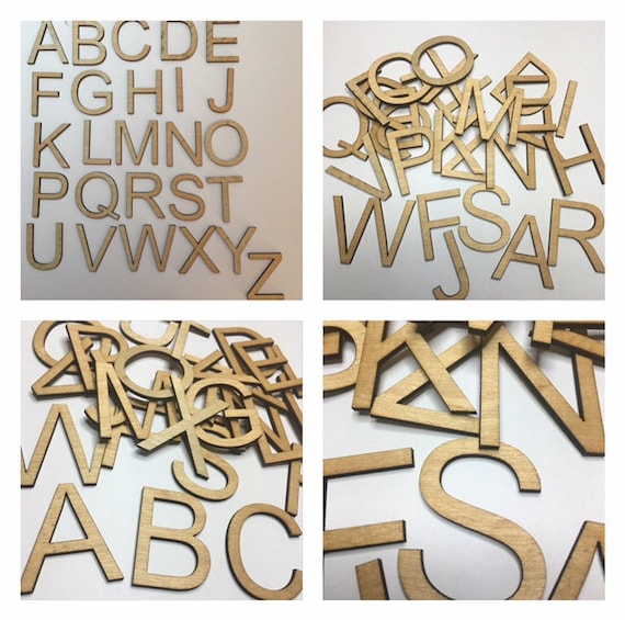 Wood alphabet laser cut alphabet ABCs wooden letters | Etsy