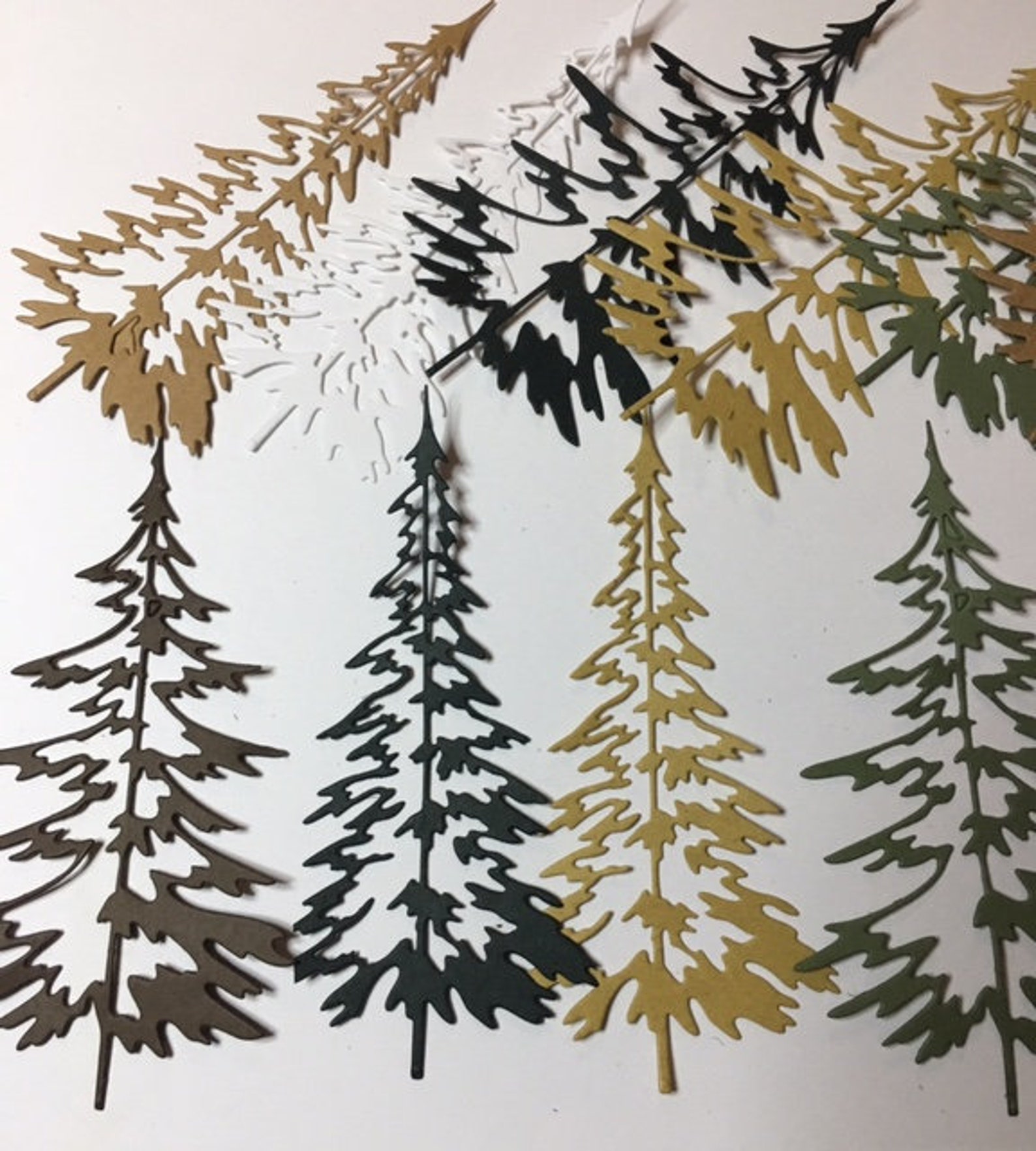 20 Woodland Trees Die Cuts, Forest Die Cuts, Forest Trees, Tree Die ...