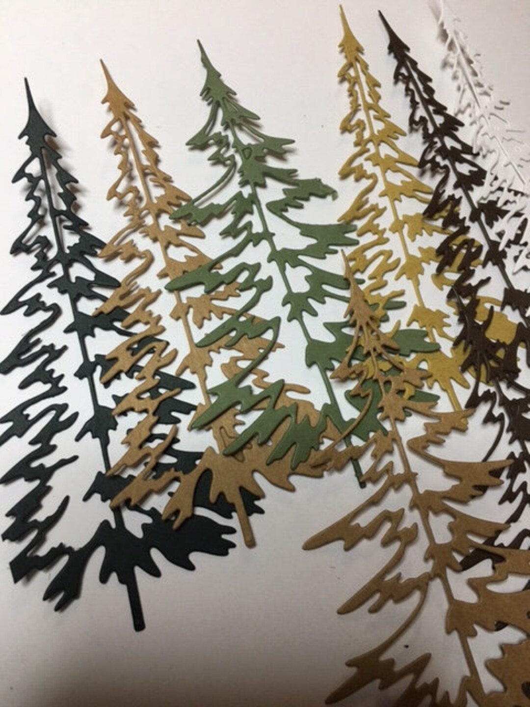 20 Woodland Trees Die Cuts, Forest Die Cuts, Forest Trees, Tree Die ...