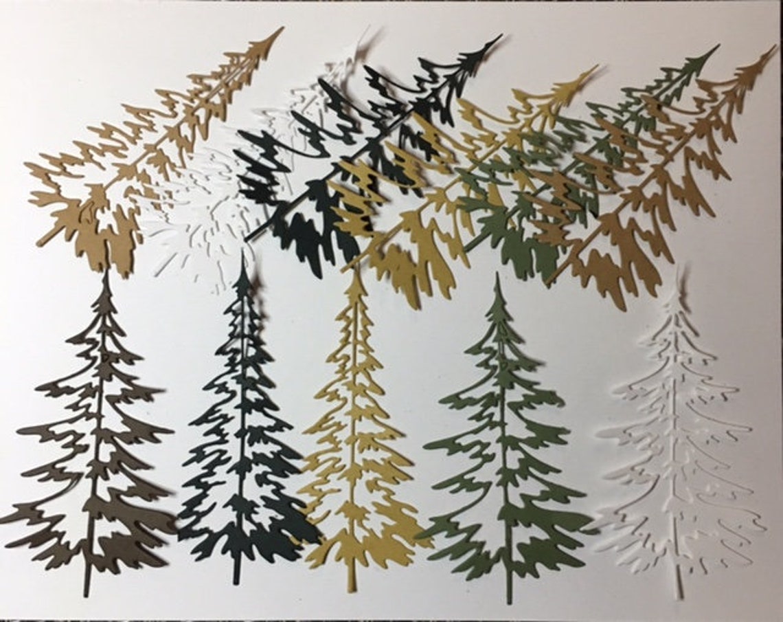 20 Woodland Trees Die Cuts Forest Die Cuts Forest Trees - Etsy