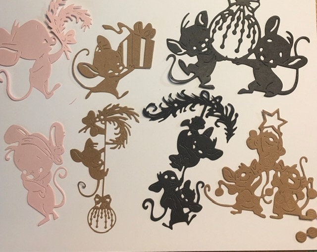 21 Christmas Mouse Die Cut, Mice Die Cuts, Christmas Mice. Paper Mouse ...