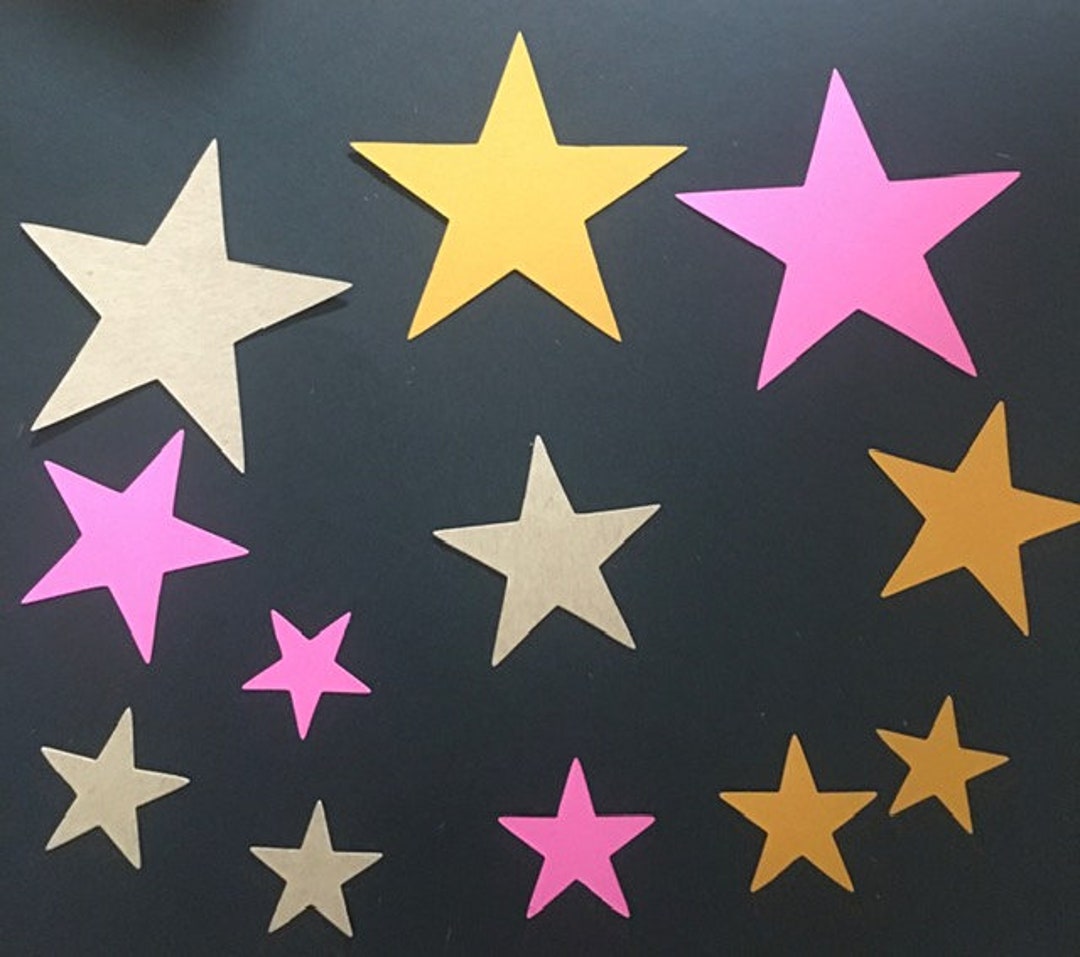40 Stars, Star Die Cuts, Paper Stars, Night Scene, Stars Table Scatter ...