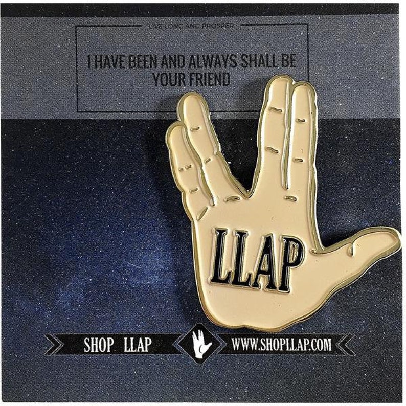 LLAP - Live Long and Prosper - Star Trek Enamel Lapel Pin With Vulcan ...