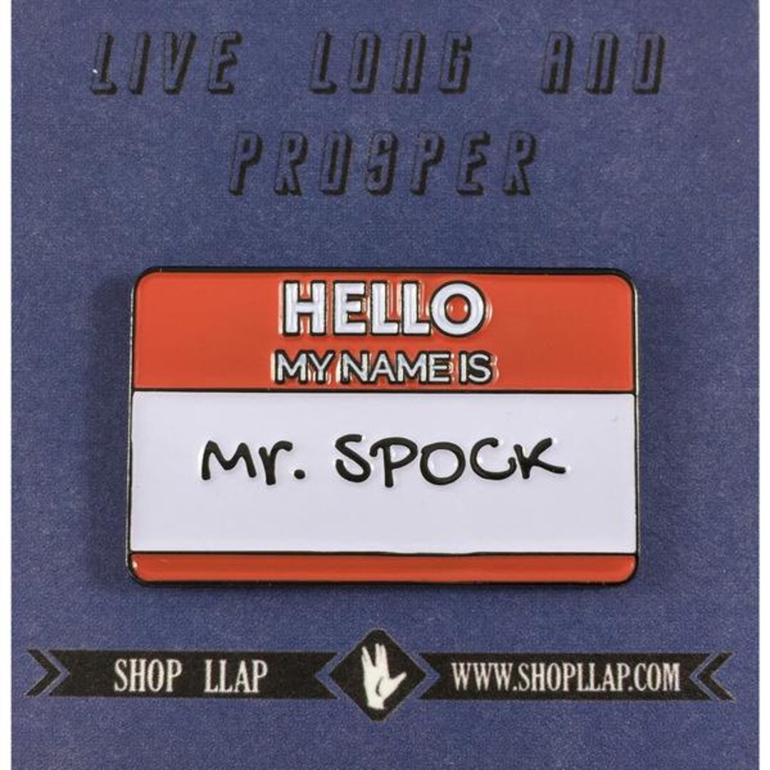 Hello My Name is Mr. Spock Name Tag Enamel Lapel Pin - Etsy