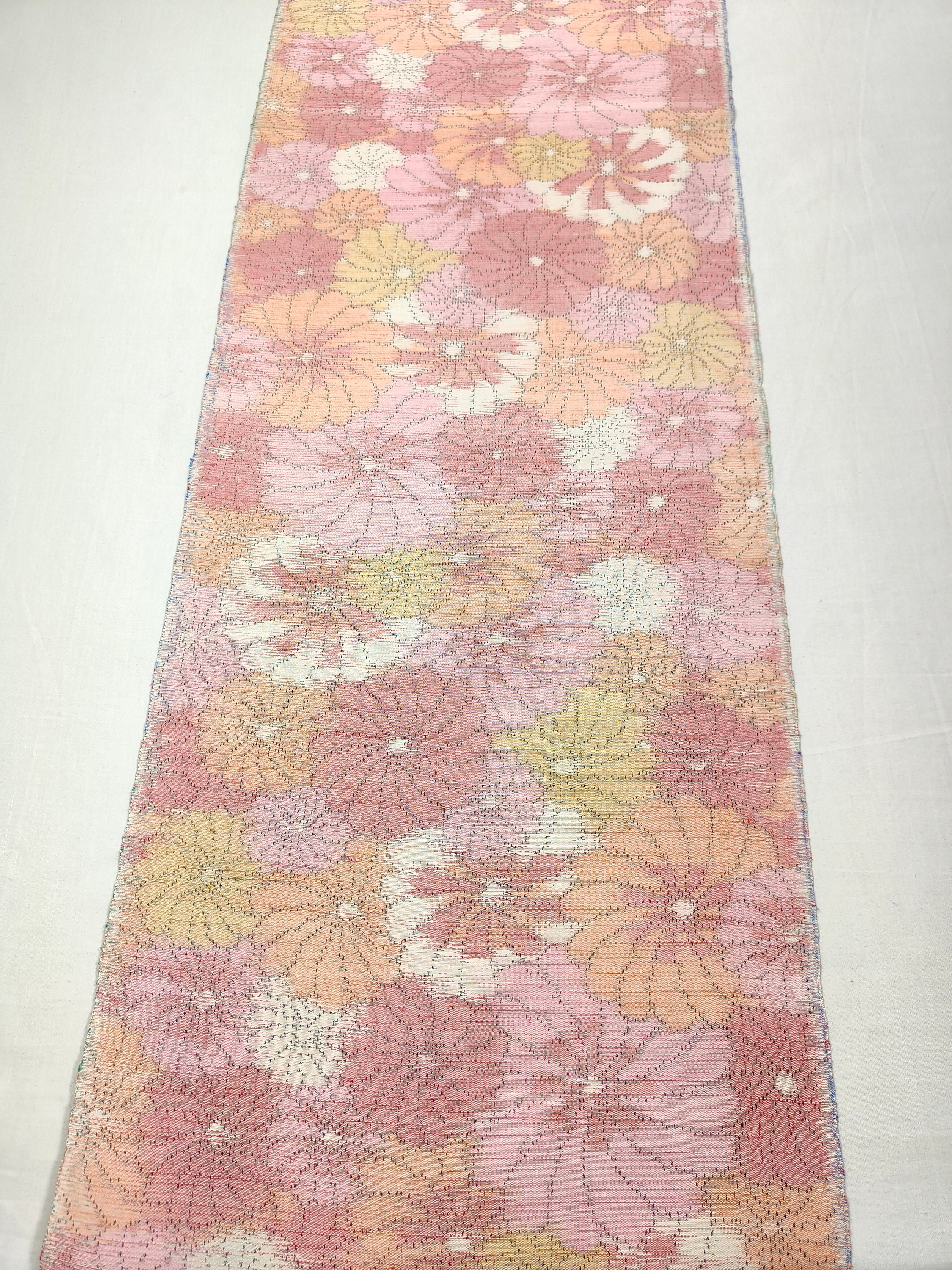 Vintage Japanese Kimono Fabric used Silk TSUMUGI Kasuri Pattern A Cute ...