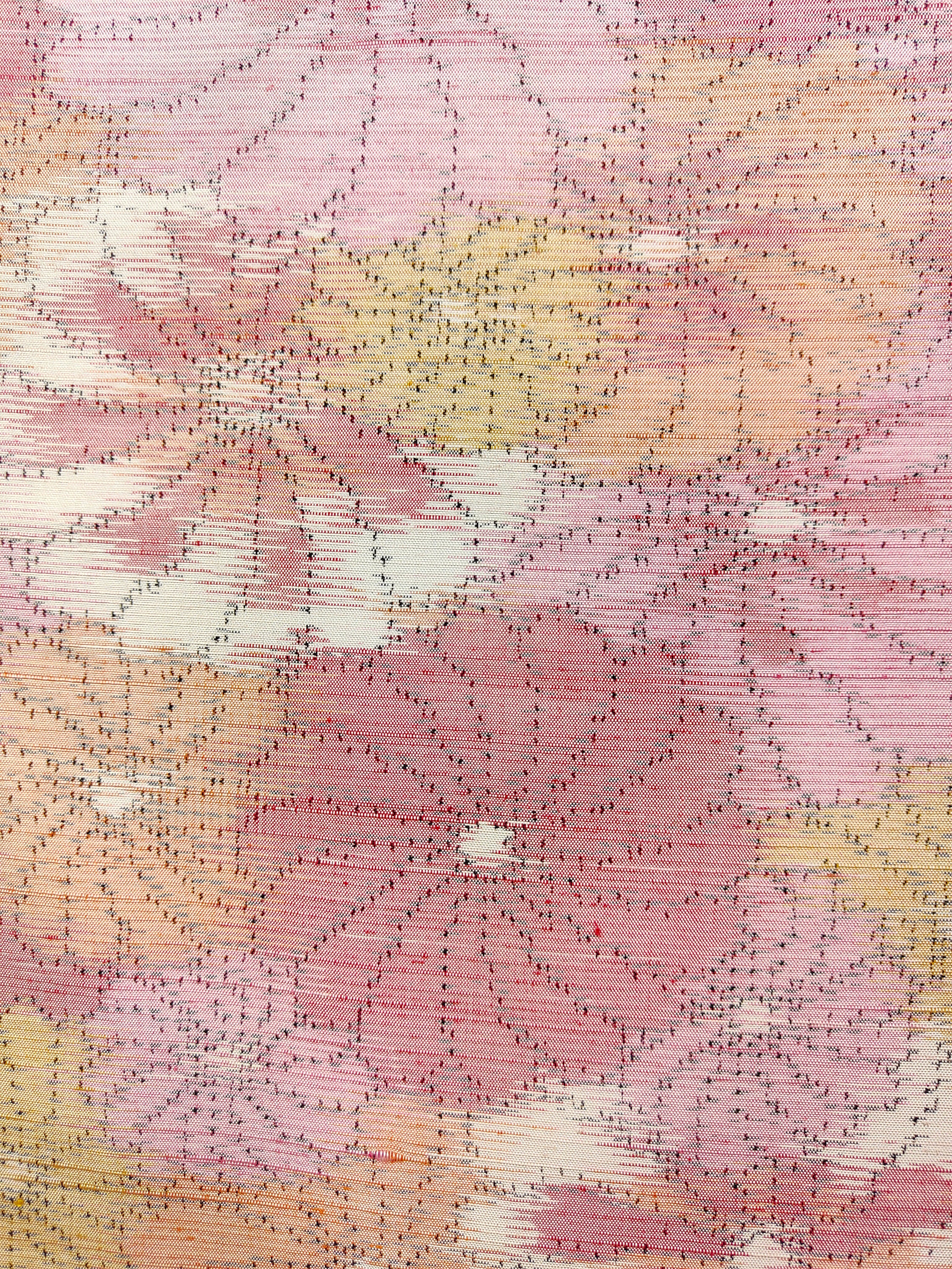 Vintage Japanese Kimono Fabric used Silk TSUMUGI Kasuri Pattern A Cute ...