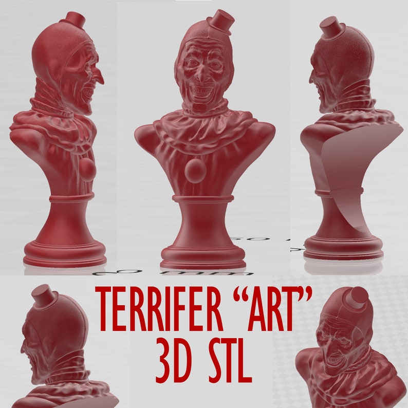 Terrifier Bust Art the Clown - Stl Printable - Etsy