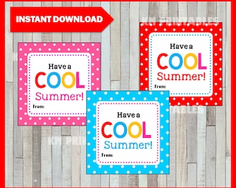 Printable End of the School Year Have a COOL Summer Tag, Card, Note ...