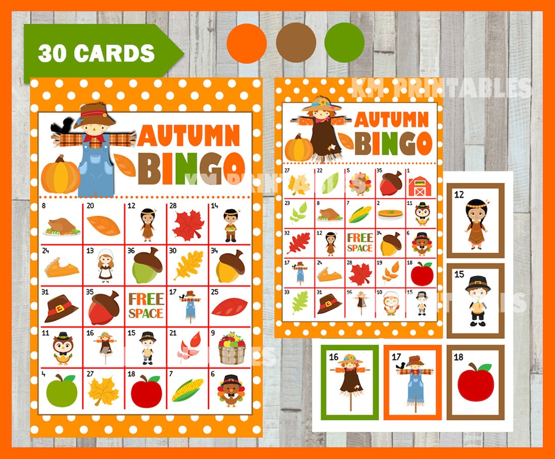 Printable Autumn Bingo Cards Printable Fall Autumn Bingo - Etsy Denmark