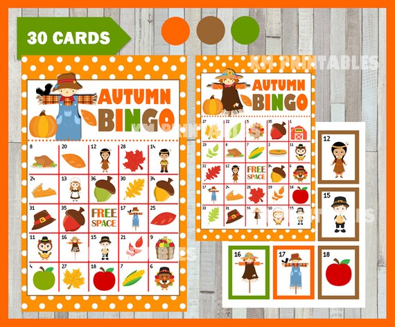 Printable Autumn Bingo Cards Printable Fall Autumn Bingo - Etsy Denmark