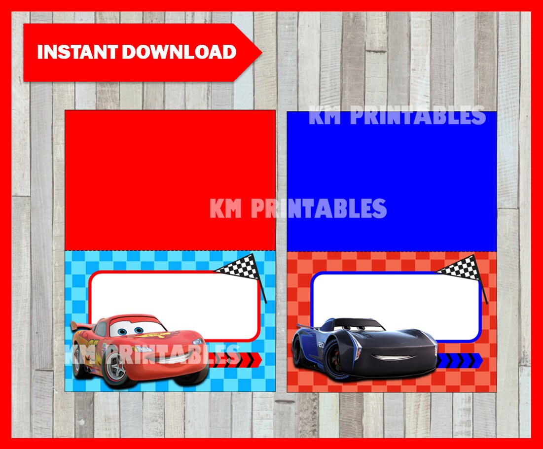 Printable Cars 3 Food Labels Instant Download Cars 3 Party - Etsy Australia