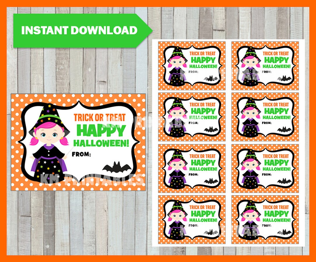 Witch Halloween Tags Thank You Tags Halloween Favor Tags Halloween Gift ...