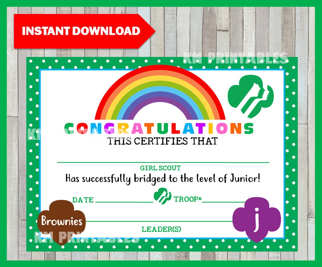 Girl Scout Junior Certificate