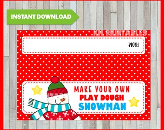 Instant Download PRINTABLE - EDITABLE Make Your Own "play Dough Snowman ...