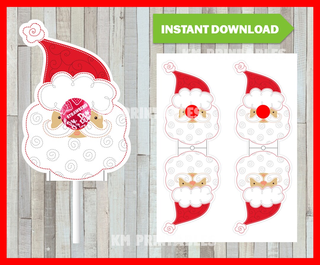 Santa Sucker Lollipop Holder, Santa, Christmas, Class Gift, Party Favor ...